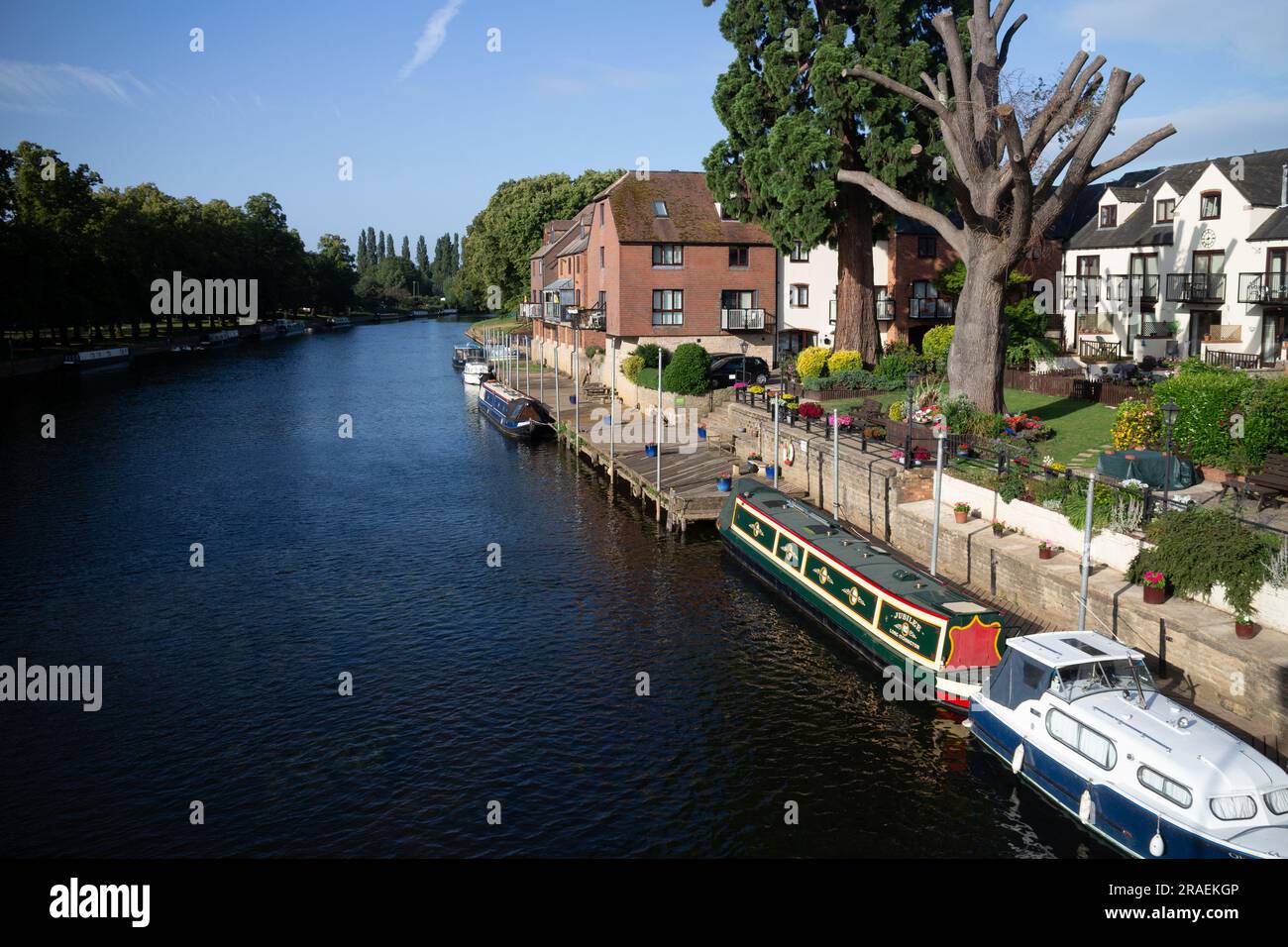 The River Avon seen from the Workman Bridge, Evesham, Worcestershire ...