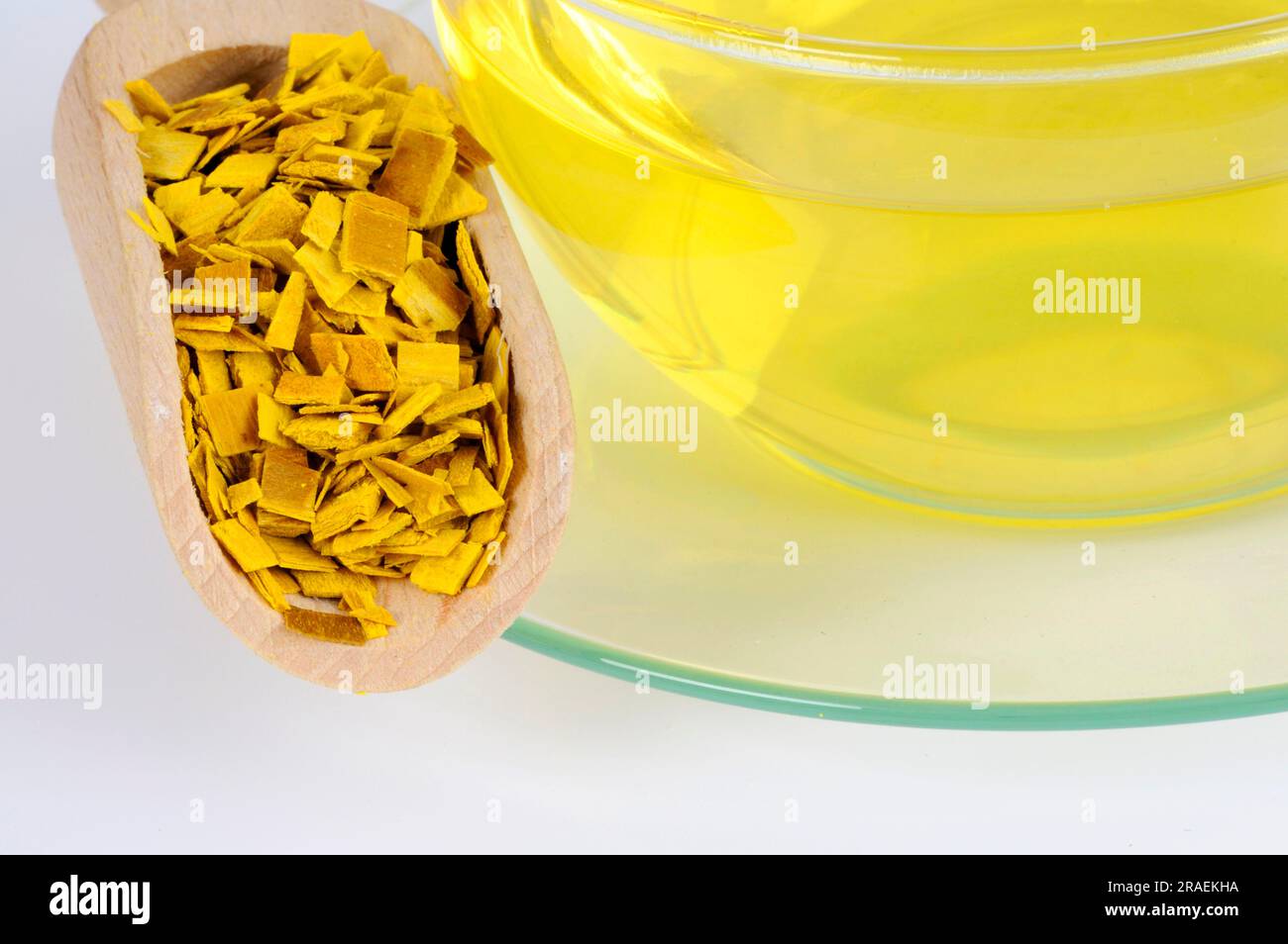 Cup of Amur cork tree bark tea (Cortex Phellodendri), Huang Bo, Huang ...