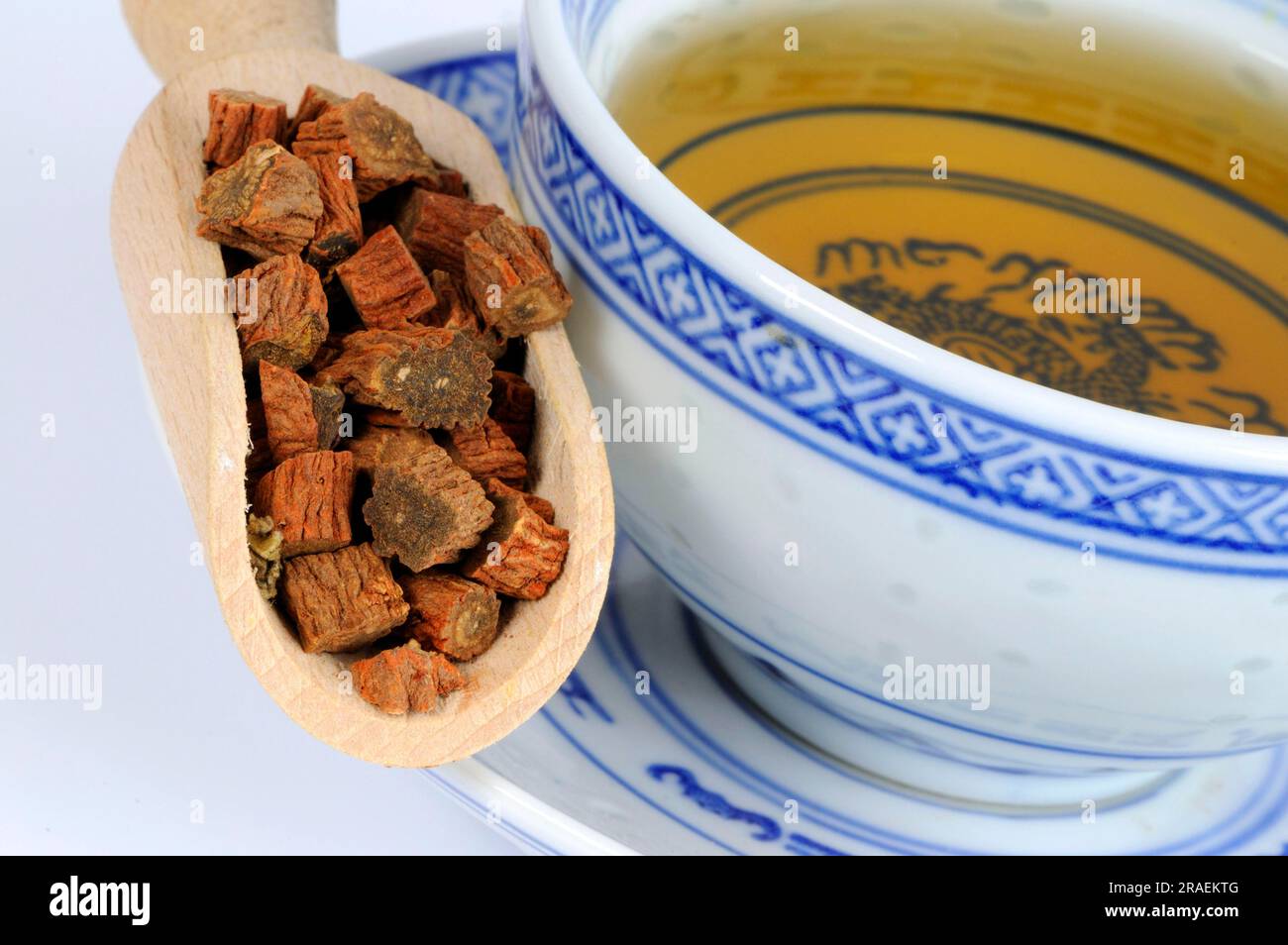 Cup of redroot sage root tea (Salviae miltiorrhizae Radix), Dan Shen ...
