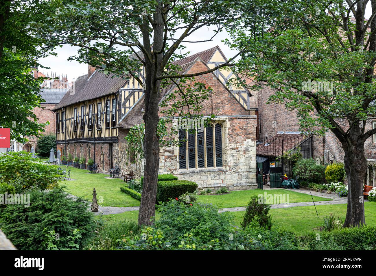 The historic Merchant Adventurers Hall in the city of York in northeast ...