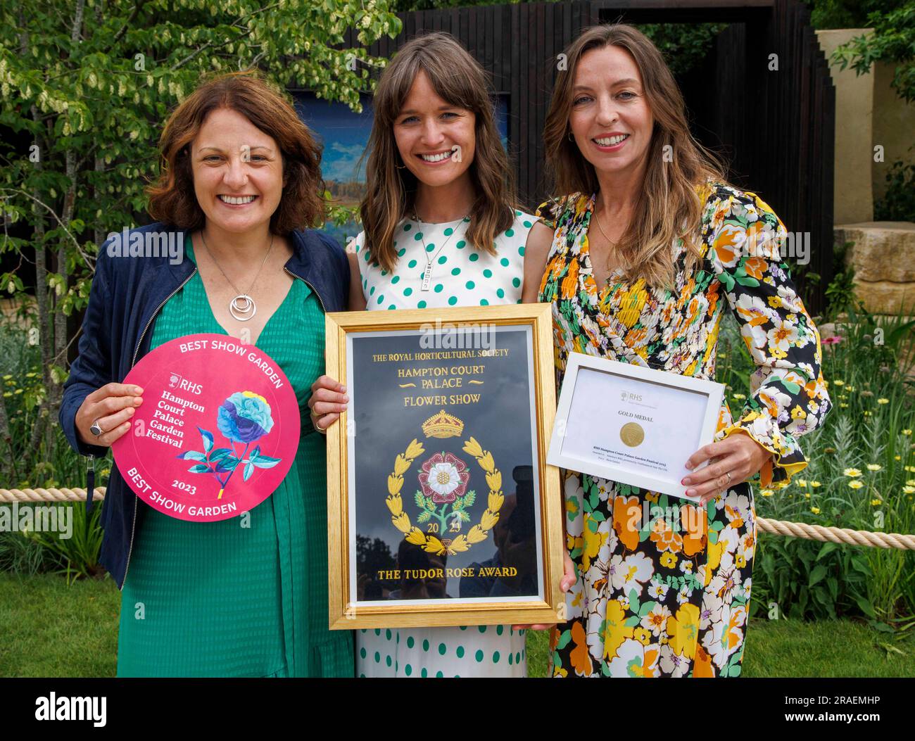 London, UK. 3rd July, 2023. Best in Show winners and designers Emily Grayshaw Imogen Perreau ...