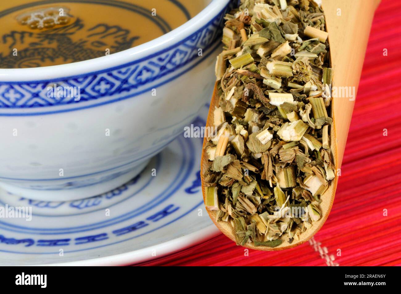 Cup of Chinese Motherwort Tea (Leonuri Herba), Yi Mu Cao Stock Photo ...