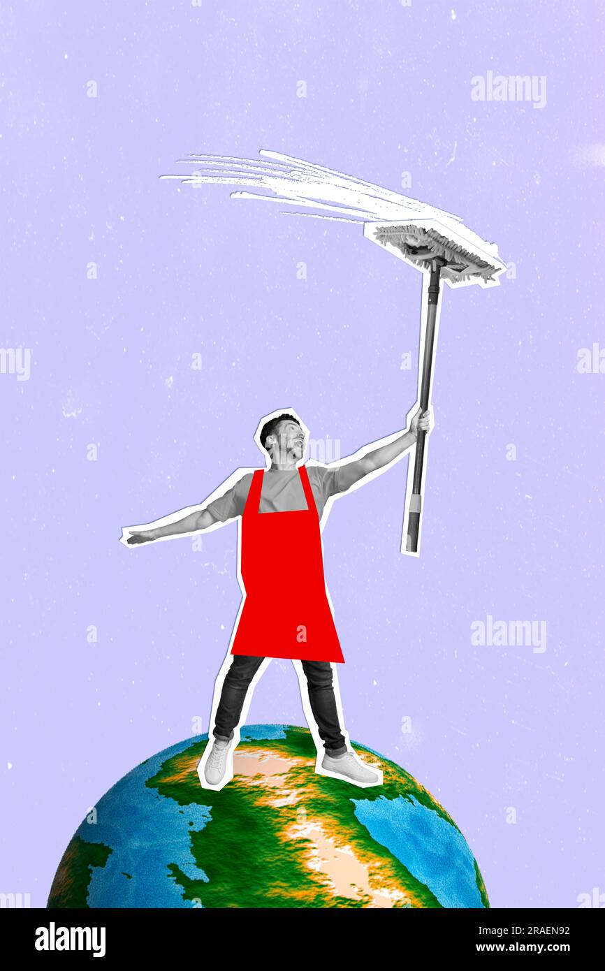 Composite collage artwork illustration metaphor volunteer young man ...