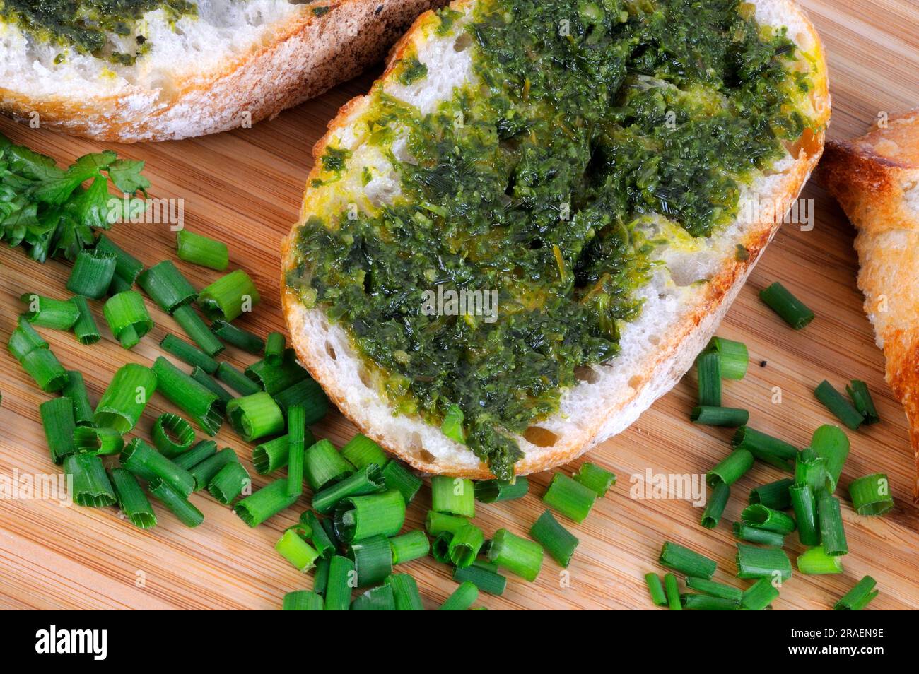 Herb pesto with chives, wild garlic and parsley, wild garlic Stock ...