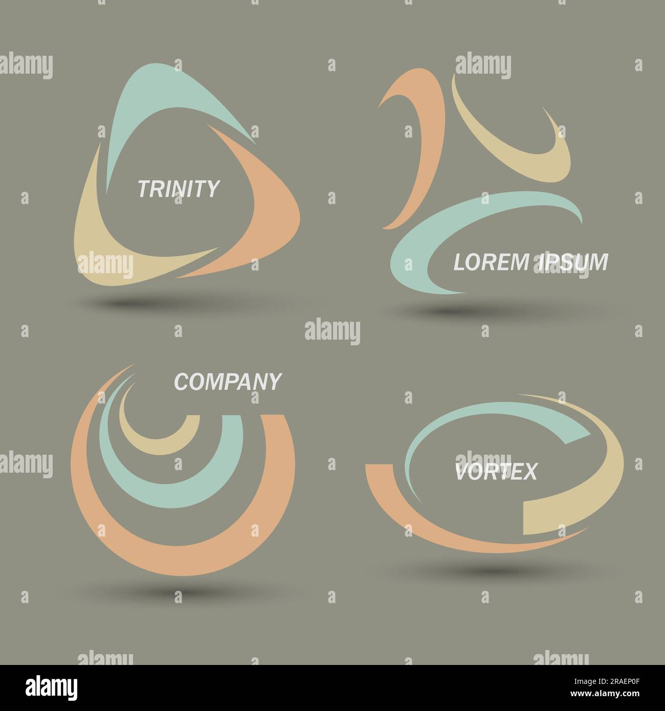 Abstract icon set. Logo colored design elements Stock Vector Image ...