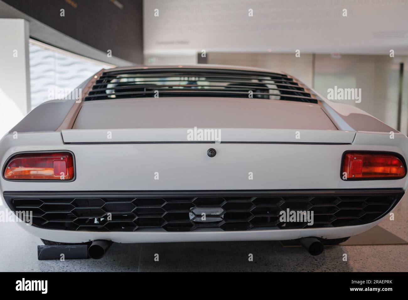 White Lamborghini Miura, Classic Vintage Italian Quality Car - Rear ...