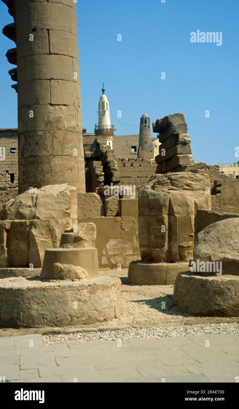 The Abu Haggag Mosque in the temple complex of Luxor Temple Egypt Stock ...