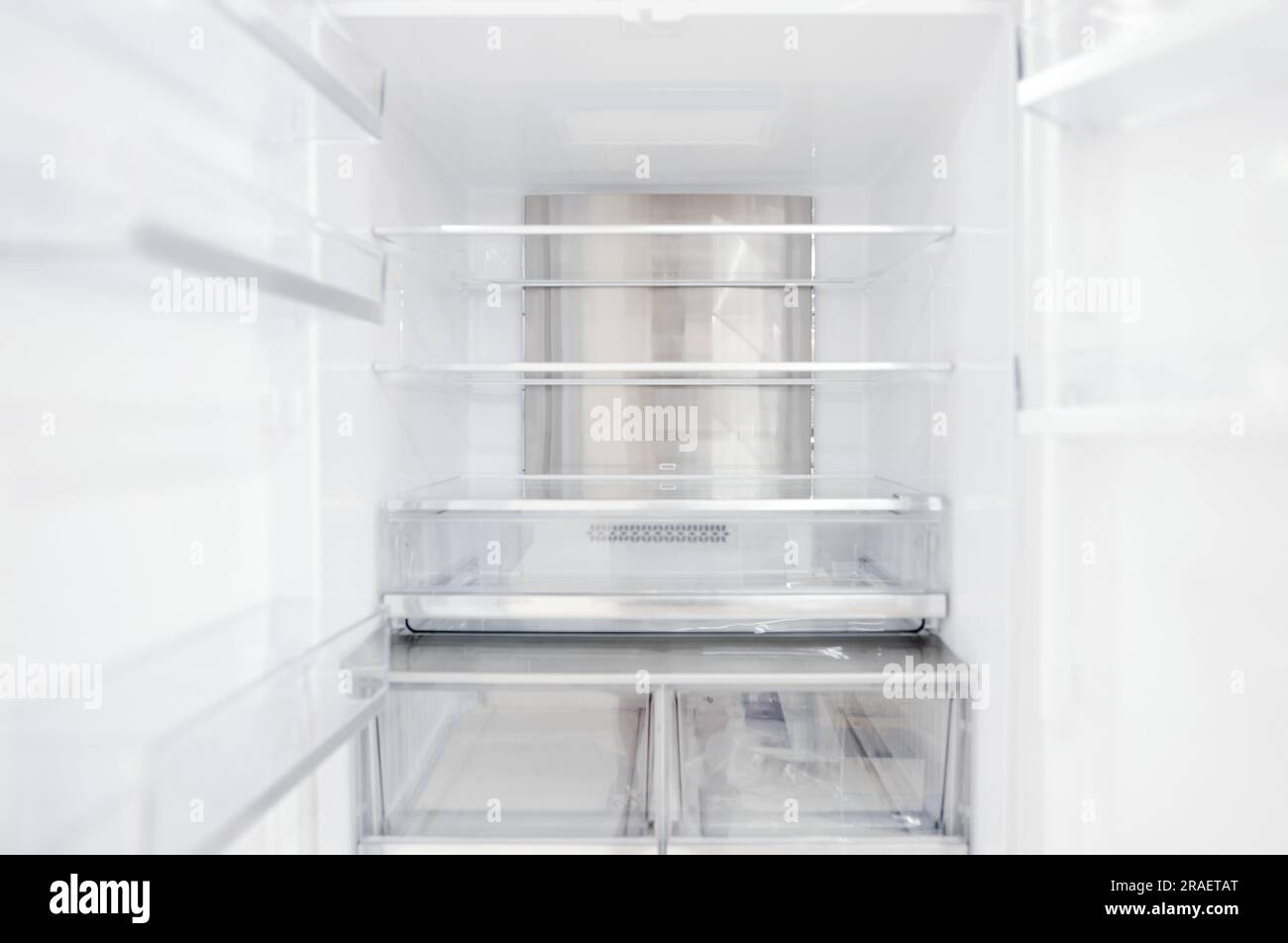 An empty refrigerator. Inside an empty, clean refrigerator, a ...