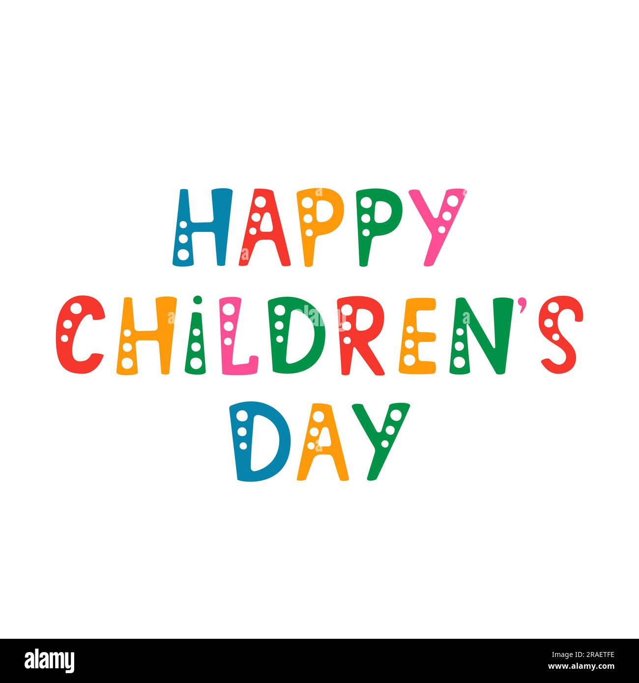 Vector illustration. Handwritten lettering of Happy Children s Day ...