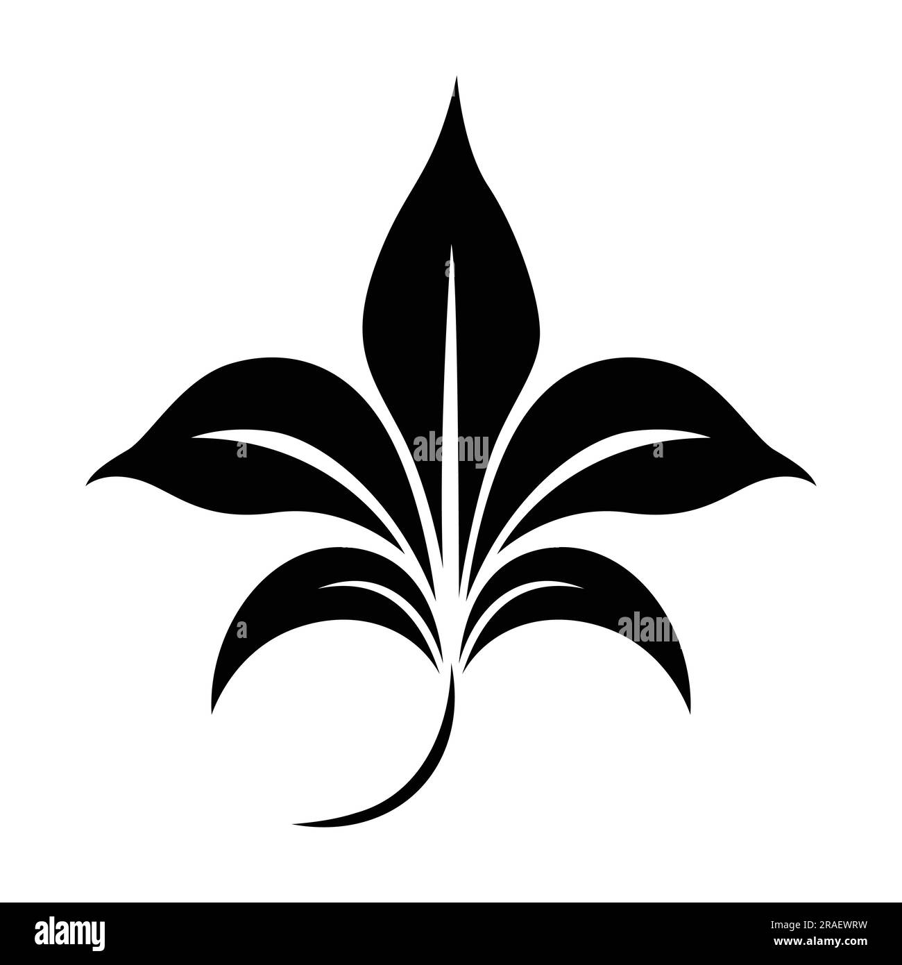 Abstract lily flower vector icon design. Floral flat icon Stock Vector ...