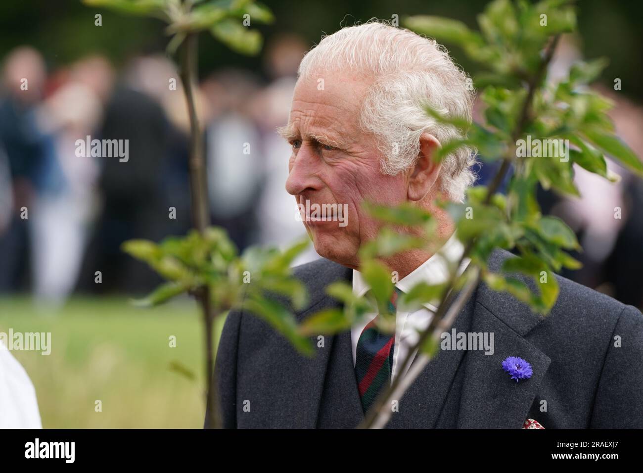 King Charles III during his visit to Kinneil House in Edinburgh ...