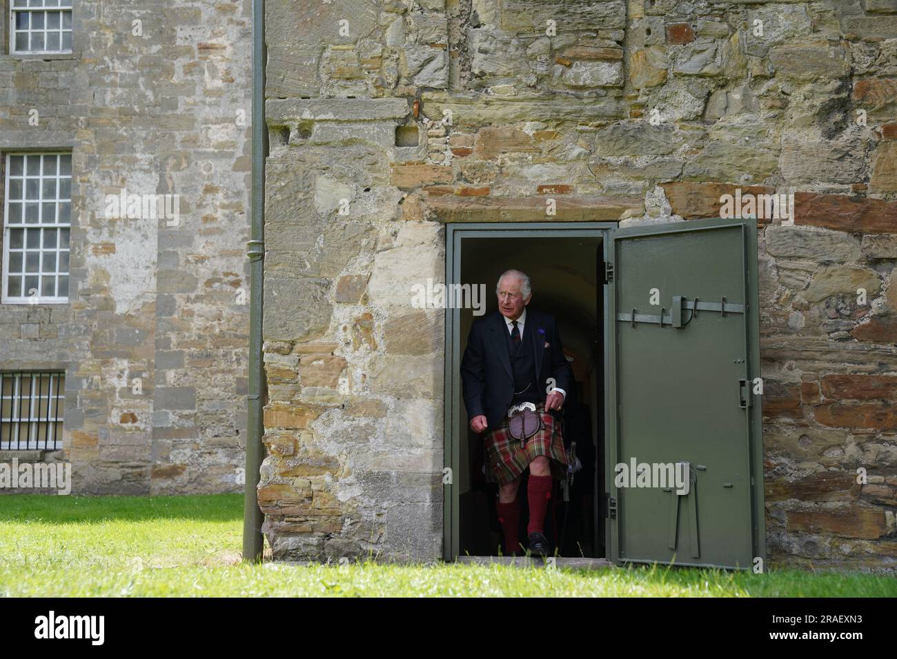 King Charles III during his visit to Kinneil House in Edinburgh ...