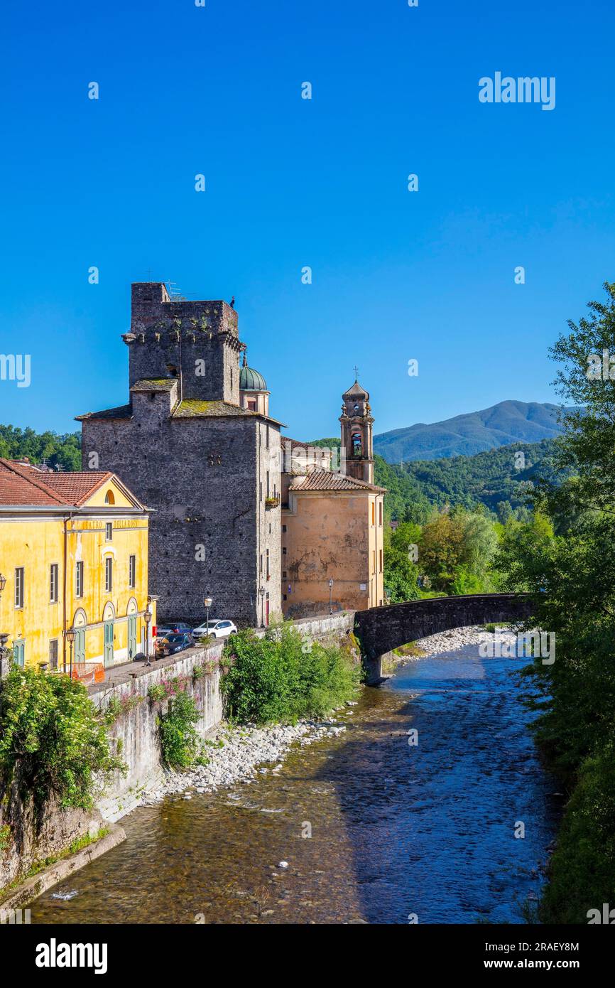 Cesare Battisti bridge, Pontremoli, Massa-Carrara. Tuscany, Italy Stock ...