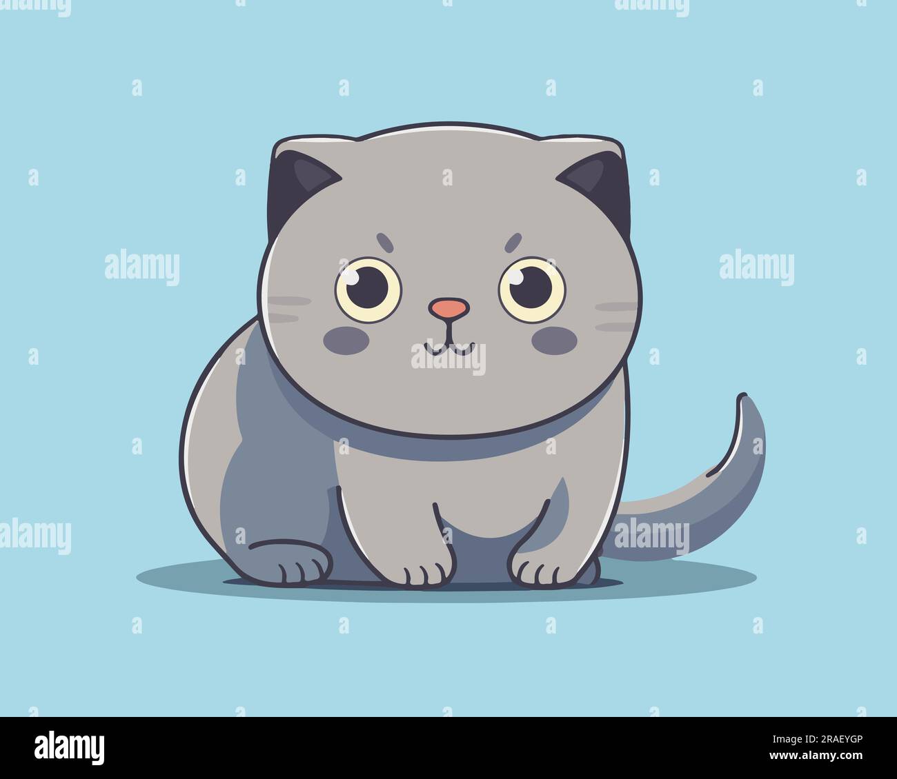Cute Flat cartoon cat vector illustration Stock Vector Image & Art - Alamy
