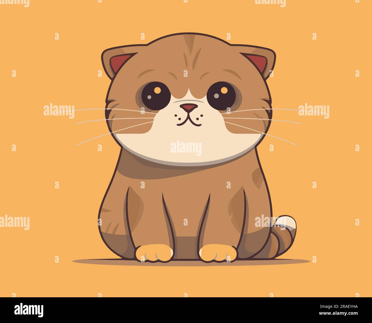 Cute Flat Cartoon Cat vector illustration Stock Vector Image & Art - Alamy