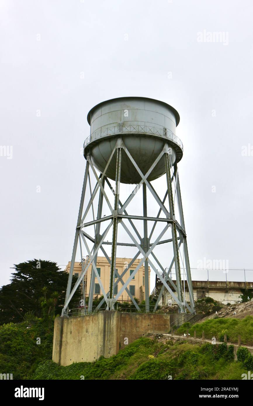Alcatraz water tower with Native American graffiti Alcatraz Federal ...