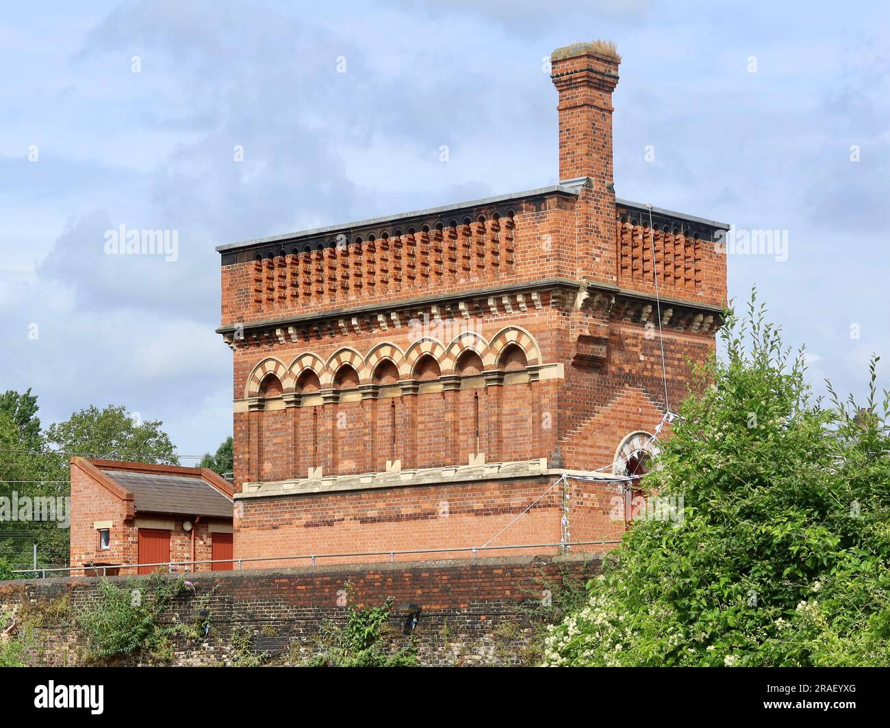London, UK - St Pancras - June 2023 : The intricate red brickwork of a ...