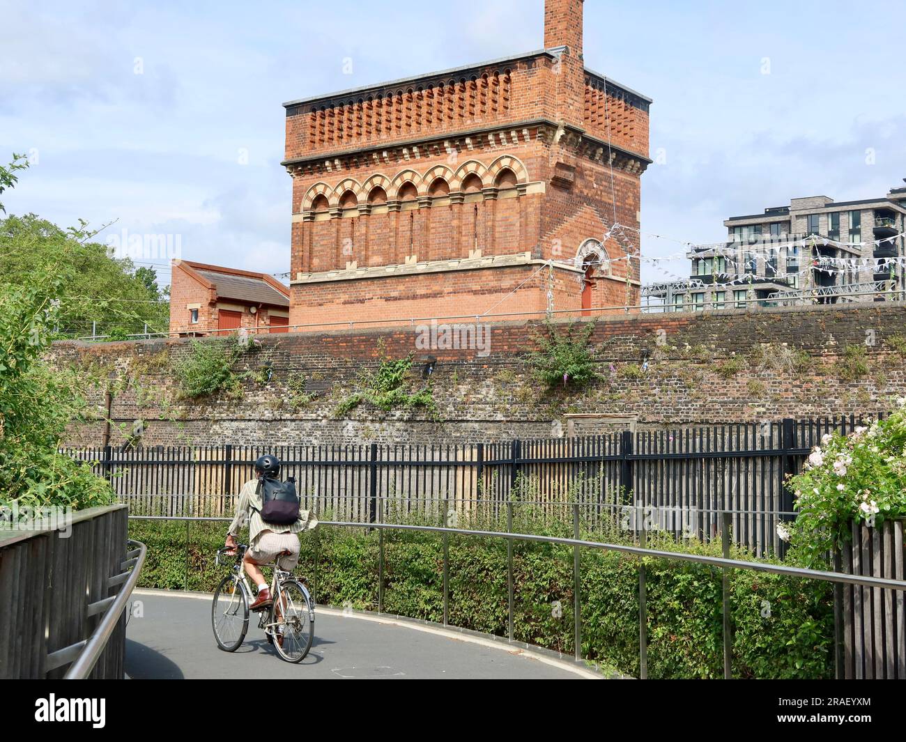 London, UK - St Pancras - June 2023 : The intricate red brickwork of a ...