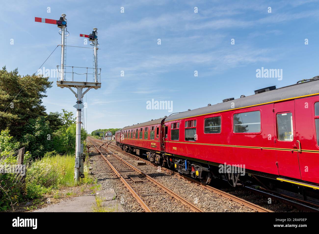 Heritage steam train Scots Guardsman a Scot Class engine running on the ...