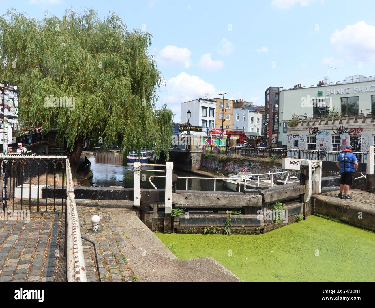 London, UK - June 2023 : Hot summer afternoon in Camden. A lock for ...