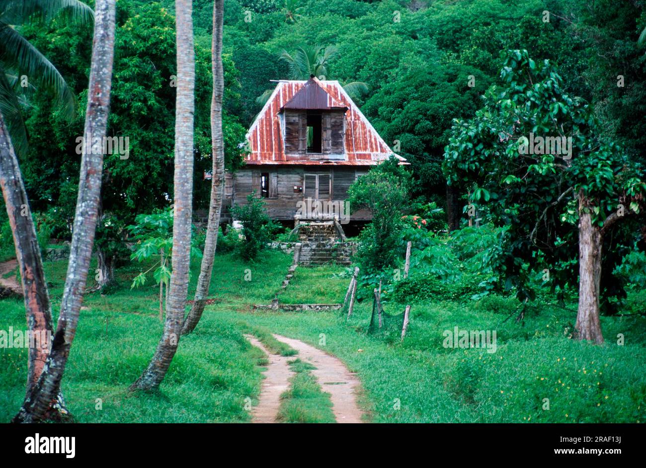 Wooden hut in the forest, La Digue Island, Seychelles Stock Photo - Alamy