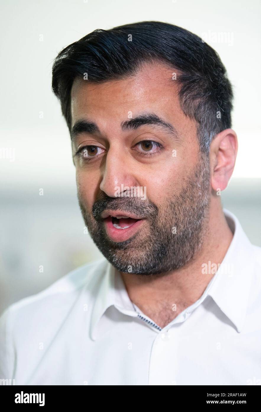 First Minister Humza Yousaf meets staff during a visit to NHS Forth ...