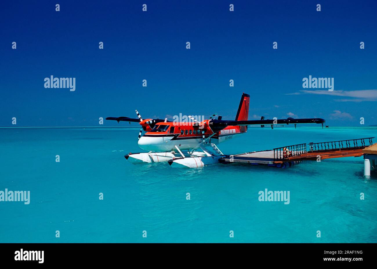Seaplane to jetty, water taxi, Meemu Atoll, Maldives Stock Photo - Alamy