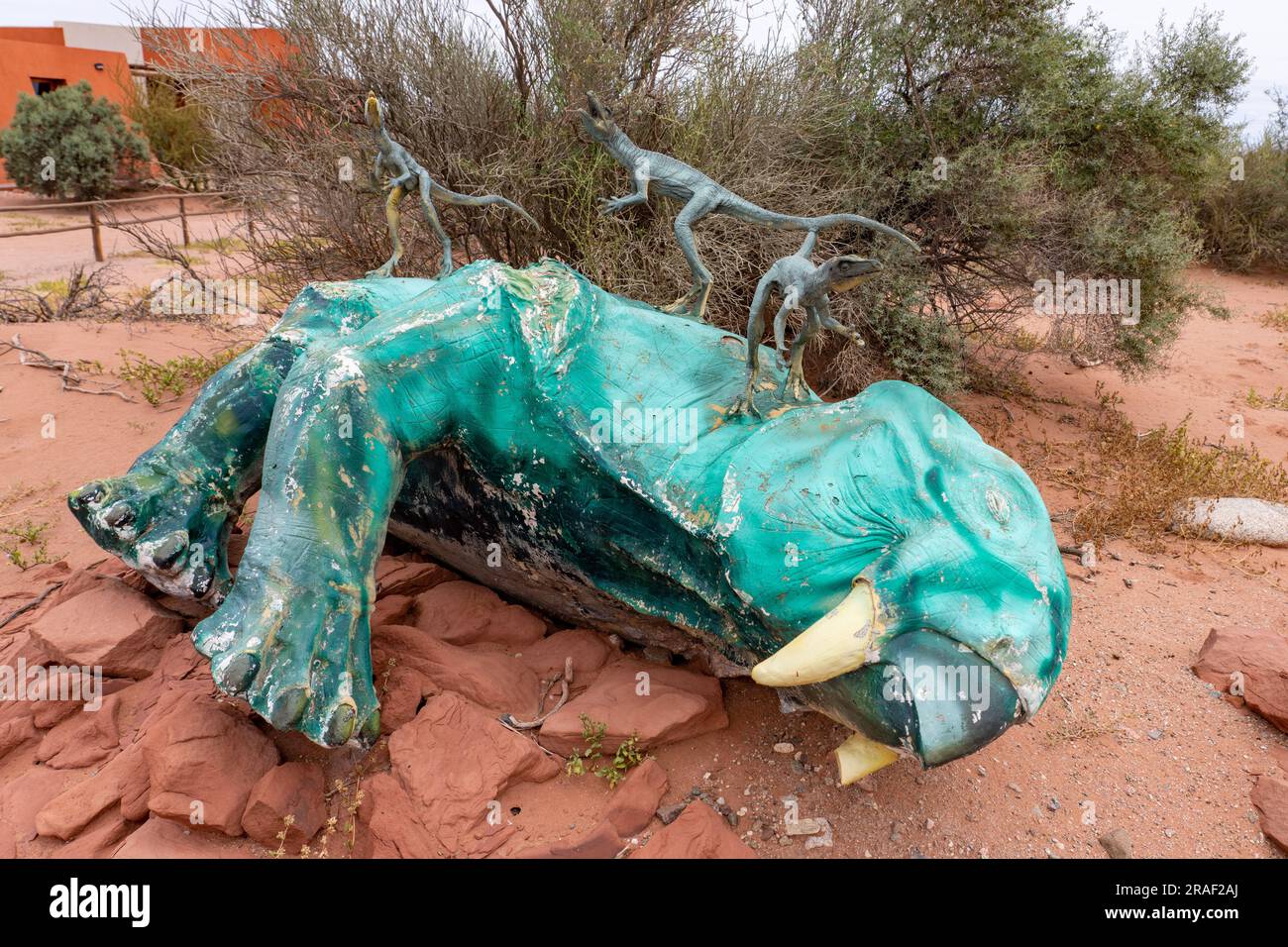 Three small Marasuchus lilloensis on a fallen Dinodontosaurus ...
