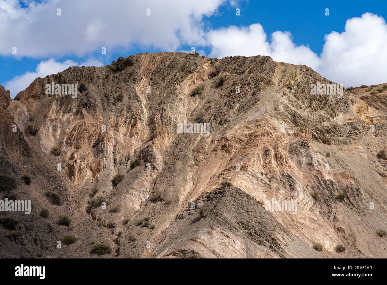 Eroded landscape on the Sendero Paisajes del Agua in El Leoncito ...