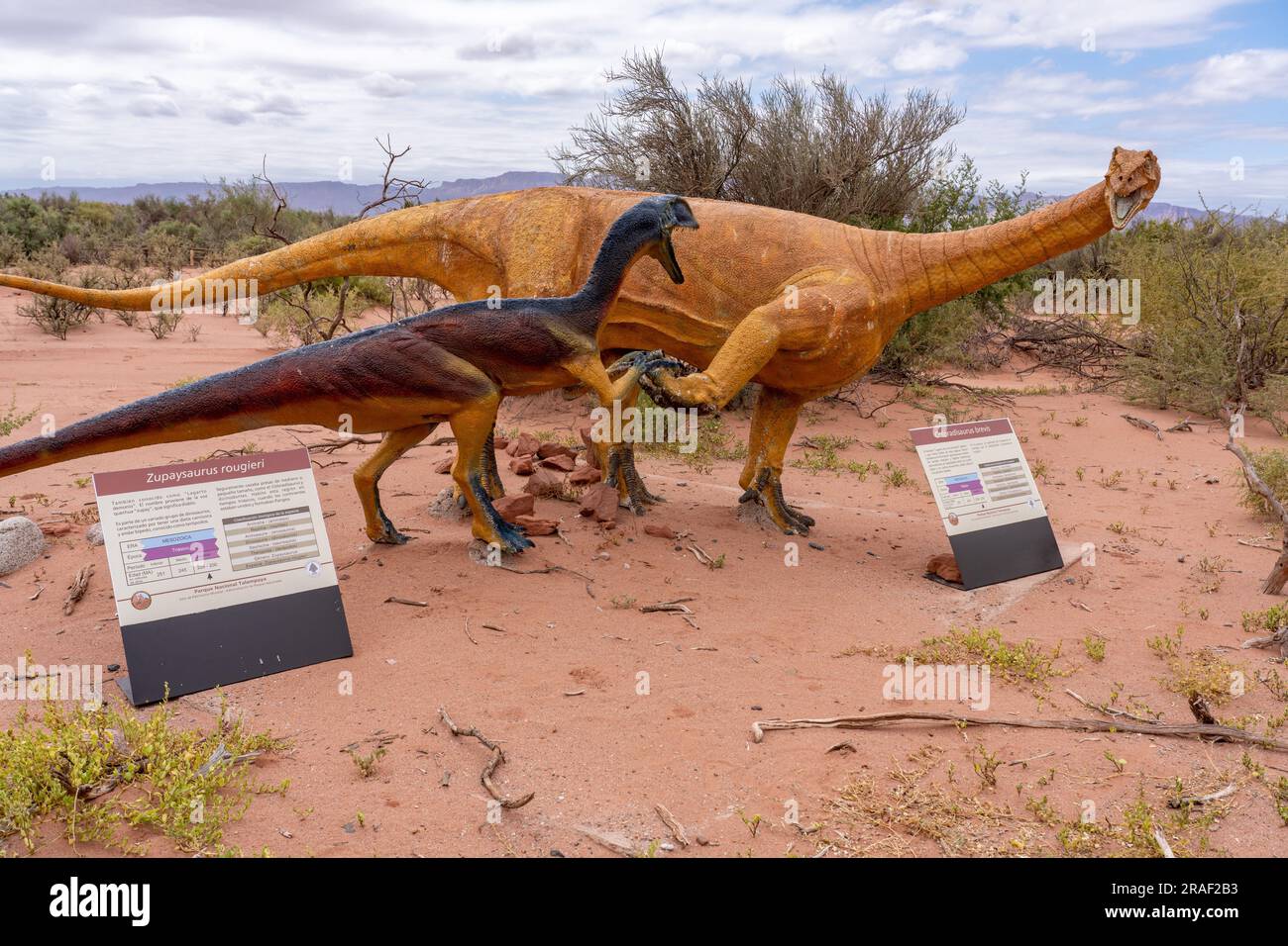 A Zupaysaurus rougieri attacks a Coloradisaurus brevis on the Triassic ...