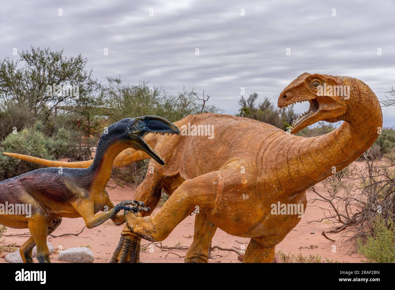 A Zupaysaurus rougieri attacks a Coloradisaurus brevis on the Triassic ...