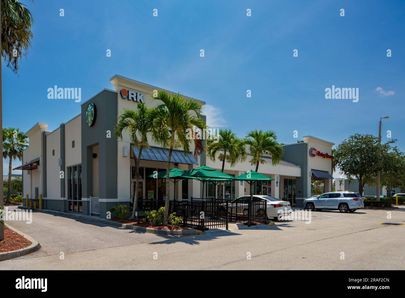 Stuart, FL, USA - July 1, 2023: Starbucks and Dairy Queen Pineapple ...