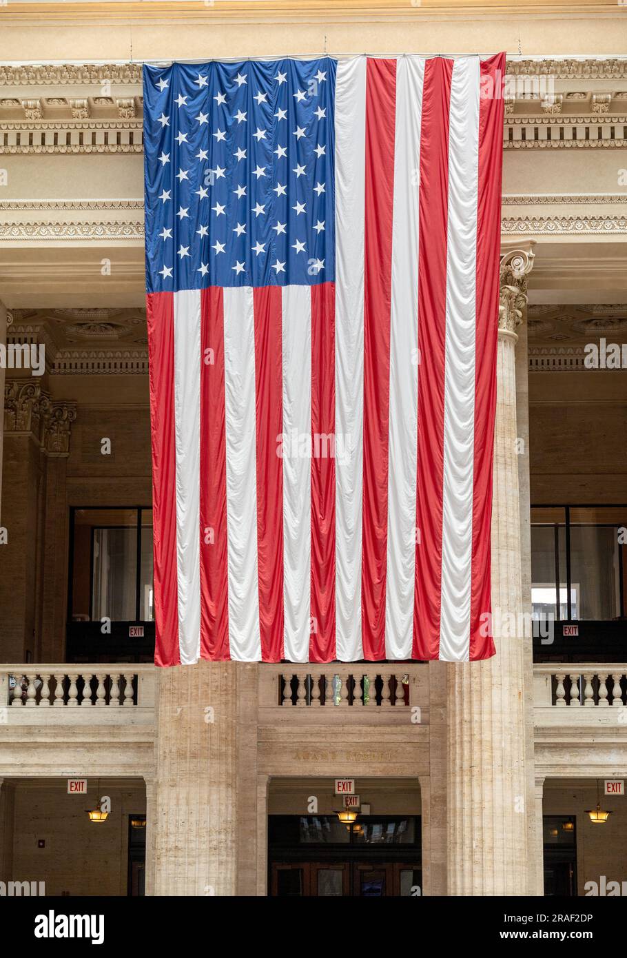 American Flag Hanging In The Great Hall Of Amtrak Chicago Union Station ...