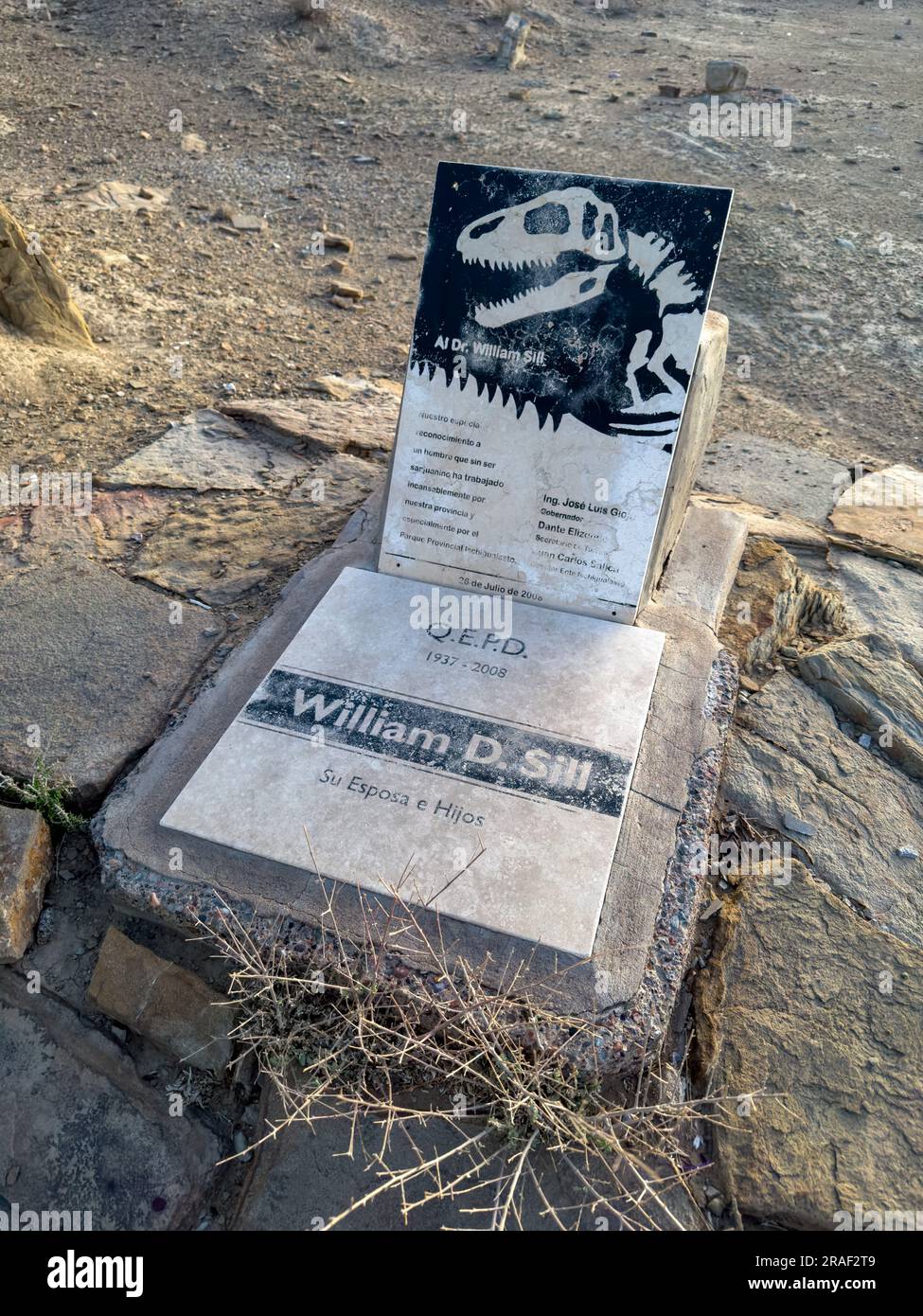 Monument & burial site of ashes of paleontologist Dr. William Sill in ...