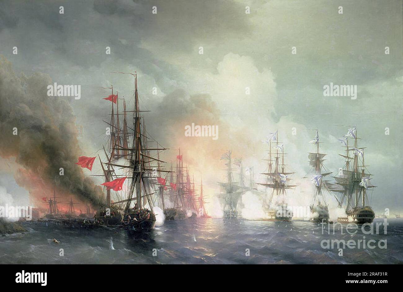 Russian-Turkish Sea Battle of Sinop on 18th November 1853 1853 by Ivan ...