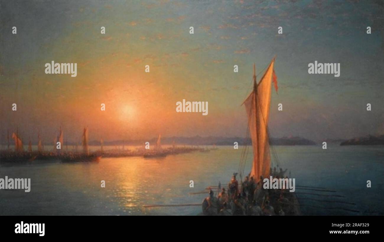 The Varangians on the Dnieper 1876 by Ivan Aivazovsky Stock Photo - Alamy