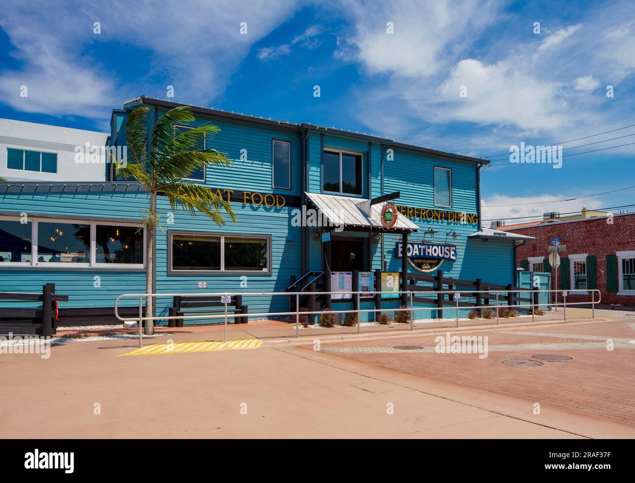 Stuart, FL, USA - July 1, 2023: Boathouse waterfront Restaurant and Bar ...