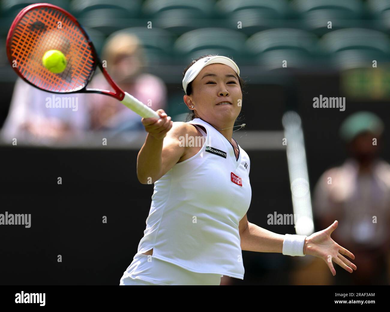London, Britain. 3rd July, 2023. Zhu Lin of China competes during the ...