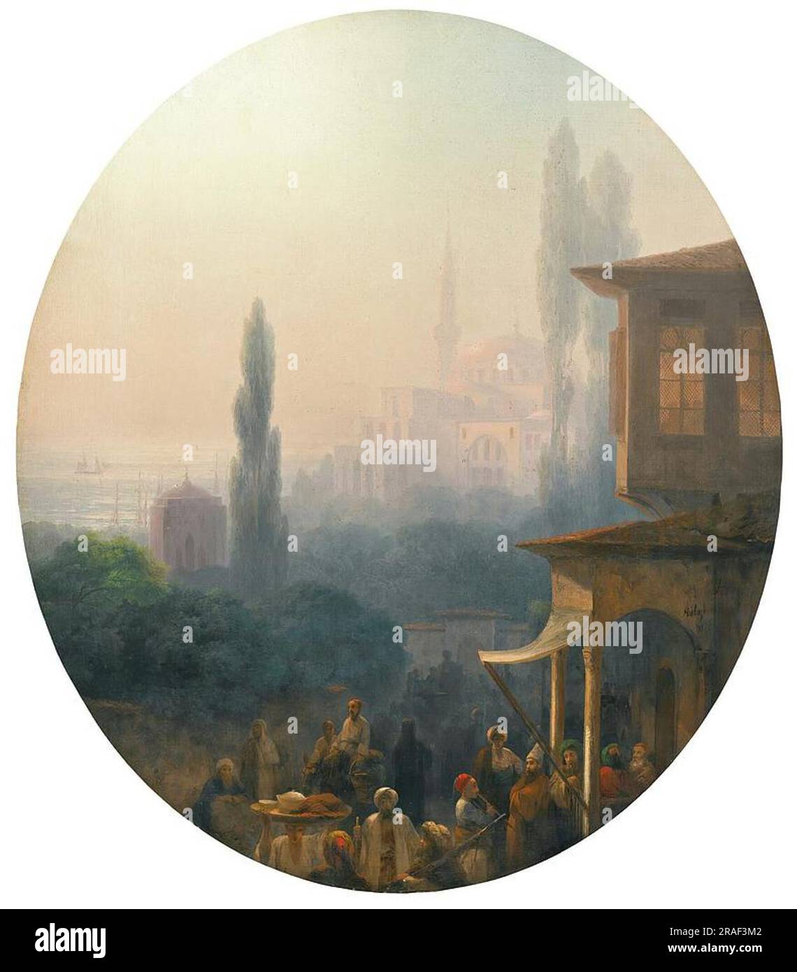 A Market Scene in Constantinople with the Hagia Sophia Stock Photo - Alamy