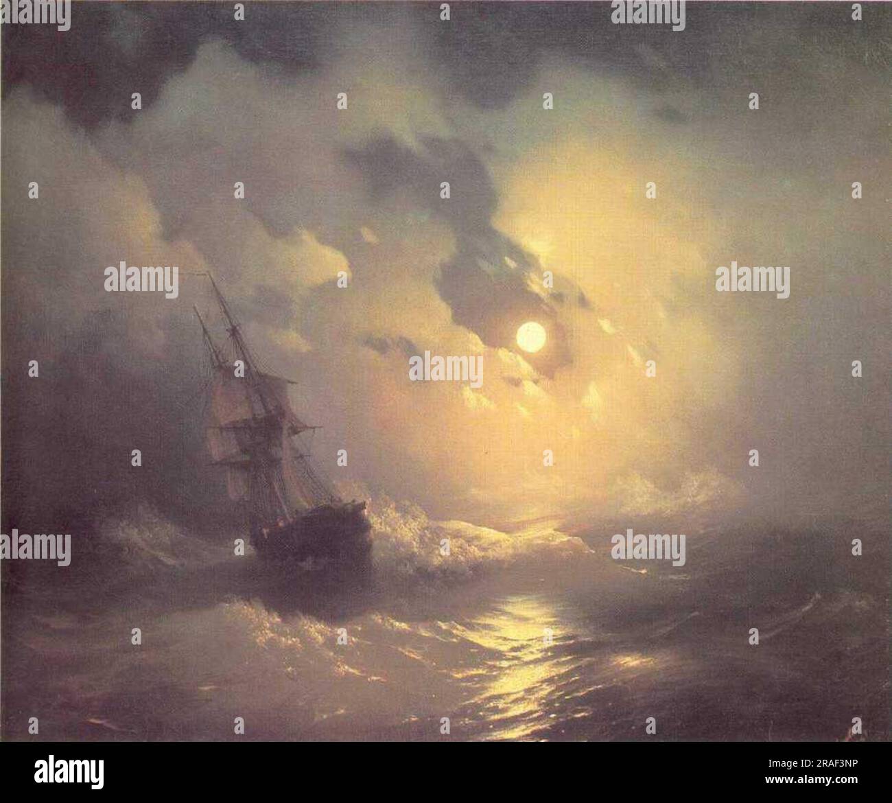 Tempest on the sea at night 1849 by Ivan Aivazovsky Stock Photo - Alamy