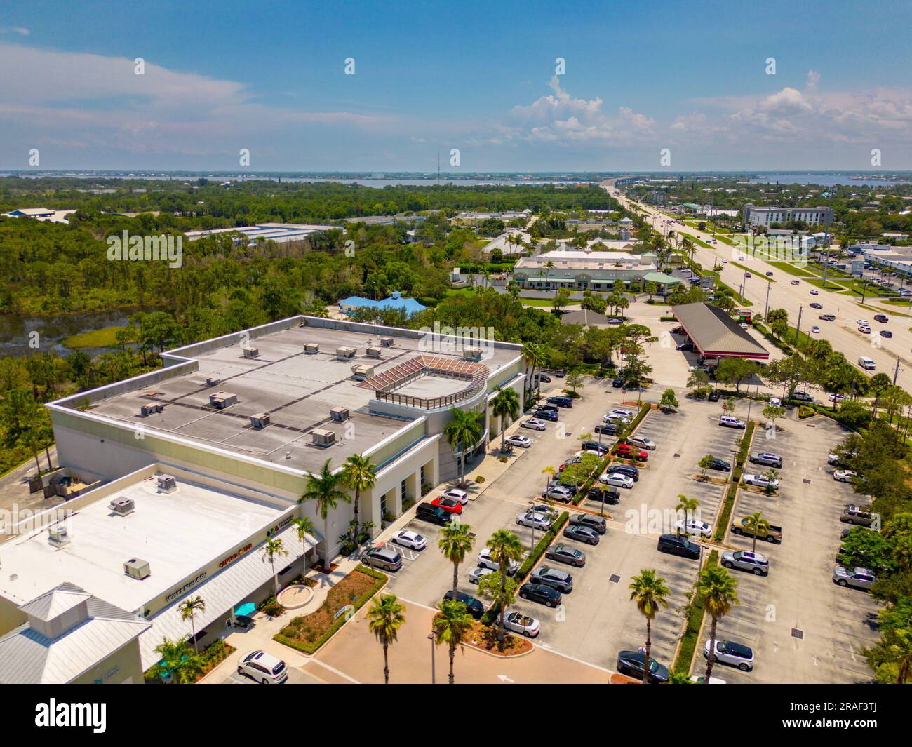 Stuart, FL, USA - July 1, 2023: Aerial drone photo LA Fitness Stuart ...