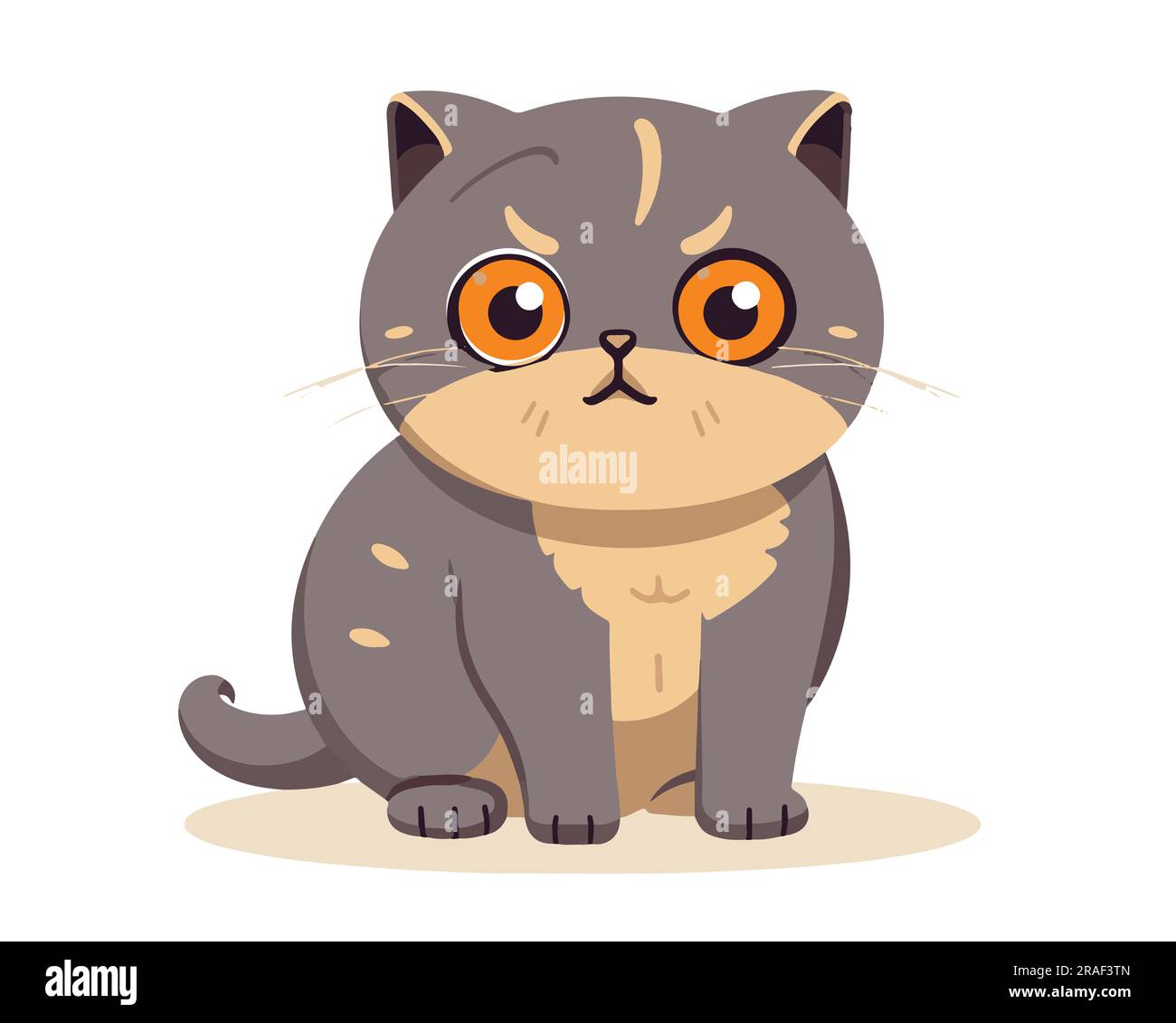 Cute Flat cat vector illustration Stock Vector Image & Art - Alamy