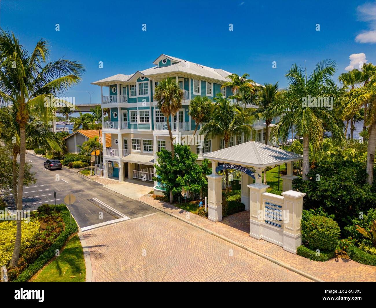 Stuart, FL, USA - July 1, 2023: Aerial photo Harborage Yacht Club ...