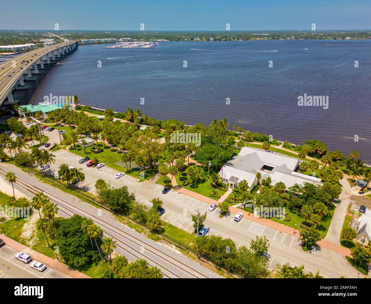 Aerial drone photo Flagler Park Stuart Florida Stock Photo - Alamy
