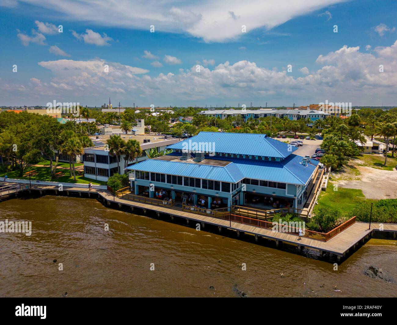 Stuart, FL, USA - July 1, 2023: Aerial photo Waterfront Sailfish Lounge ...