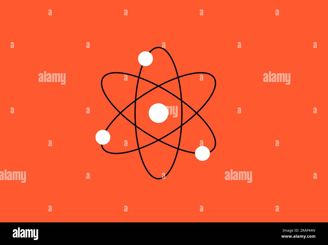 Geometric atom illustration in flat style design. Vector illustration ...
