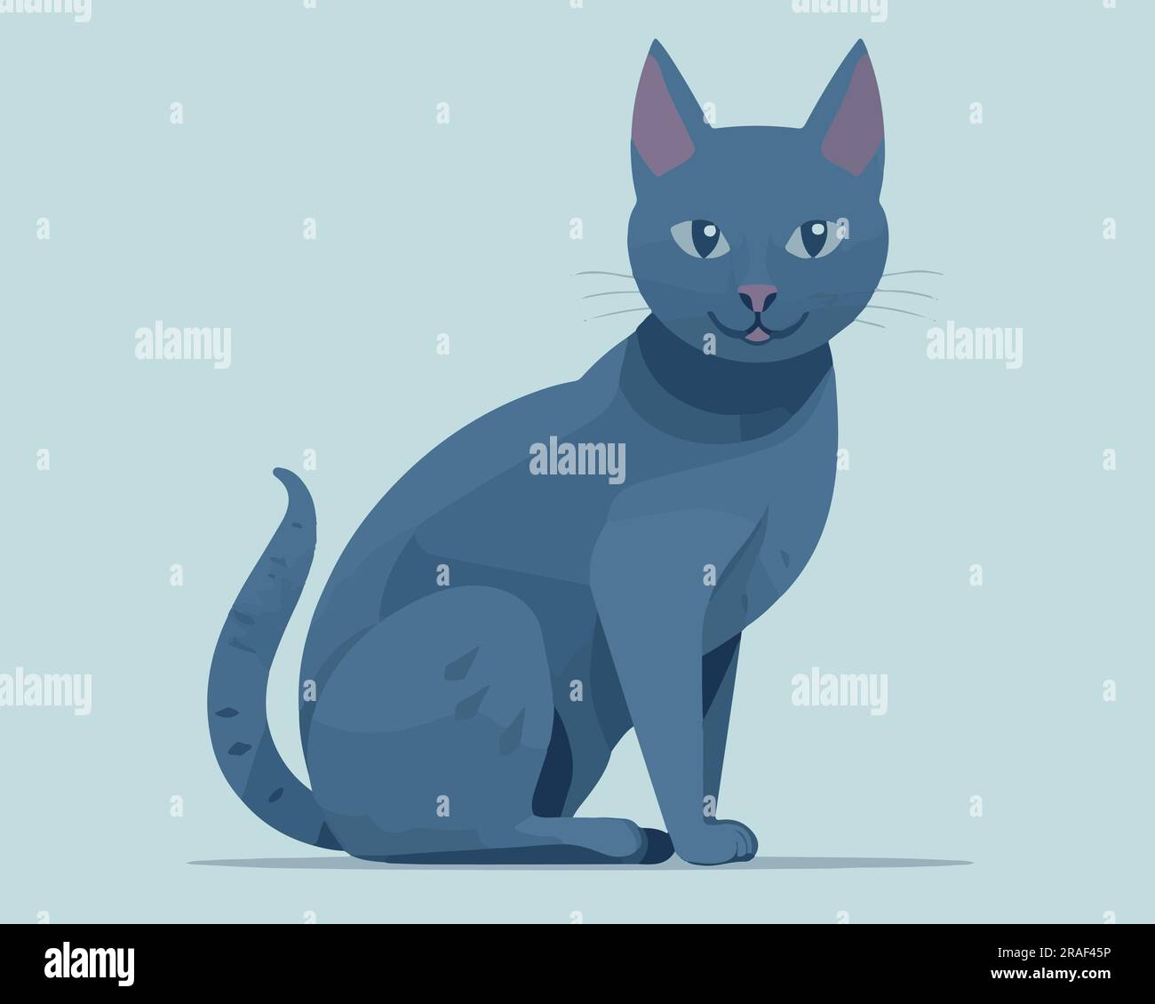 Cute Siberian Cat Flat Vector Illustration Stock Vector Image And Art Alamy