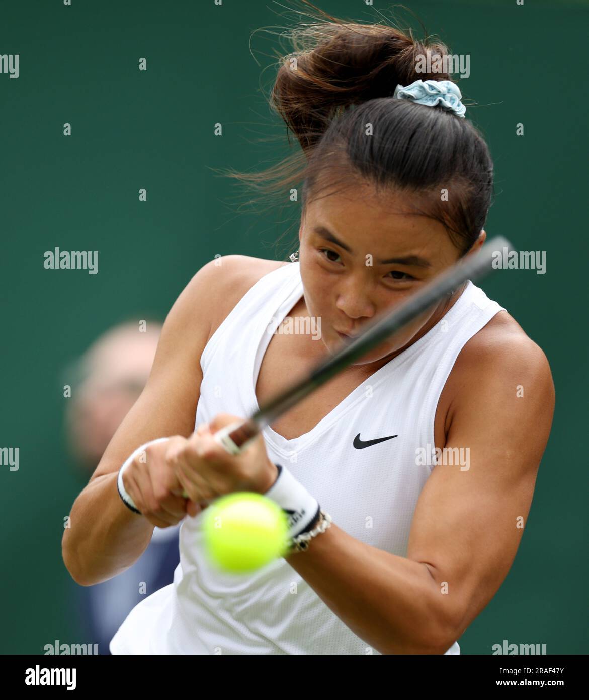 London, Britain. 3rd July, 2023. Yuan Yue of China competes during the ...