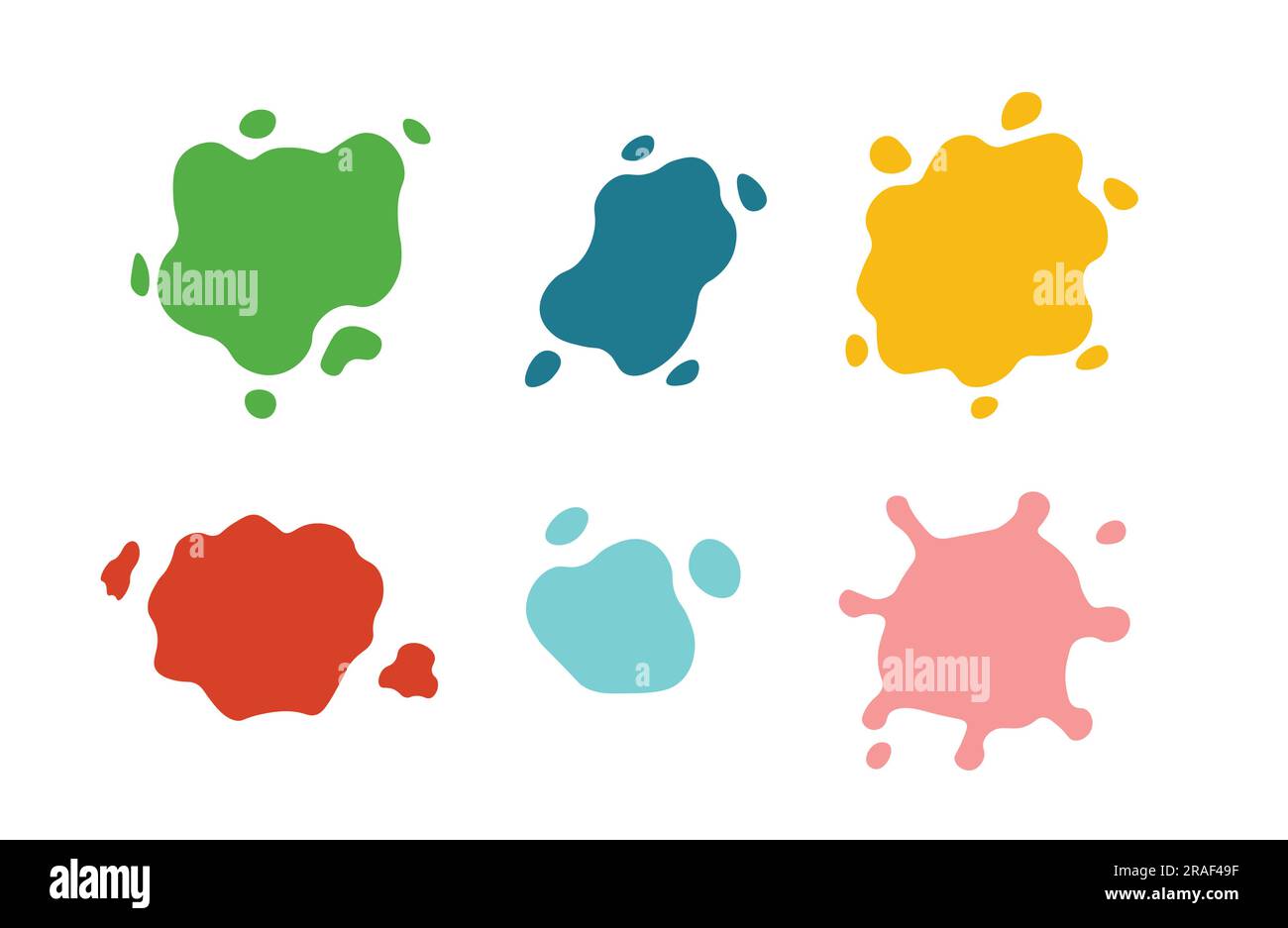 Color splashes set with different shades and shapes. Vector stains ...