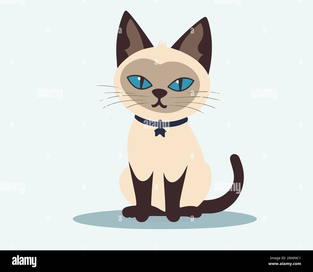 Siberian Cat Flat Vector Illustration Stock Vector Image And Art Alamy